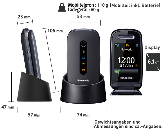 KX-TU466 | Senioren-Klapp-Handy | Panasonic